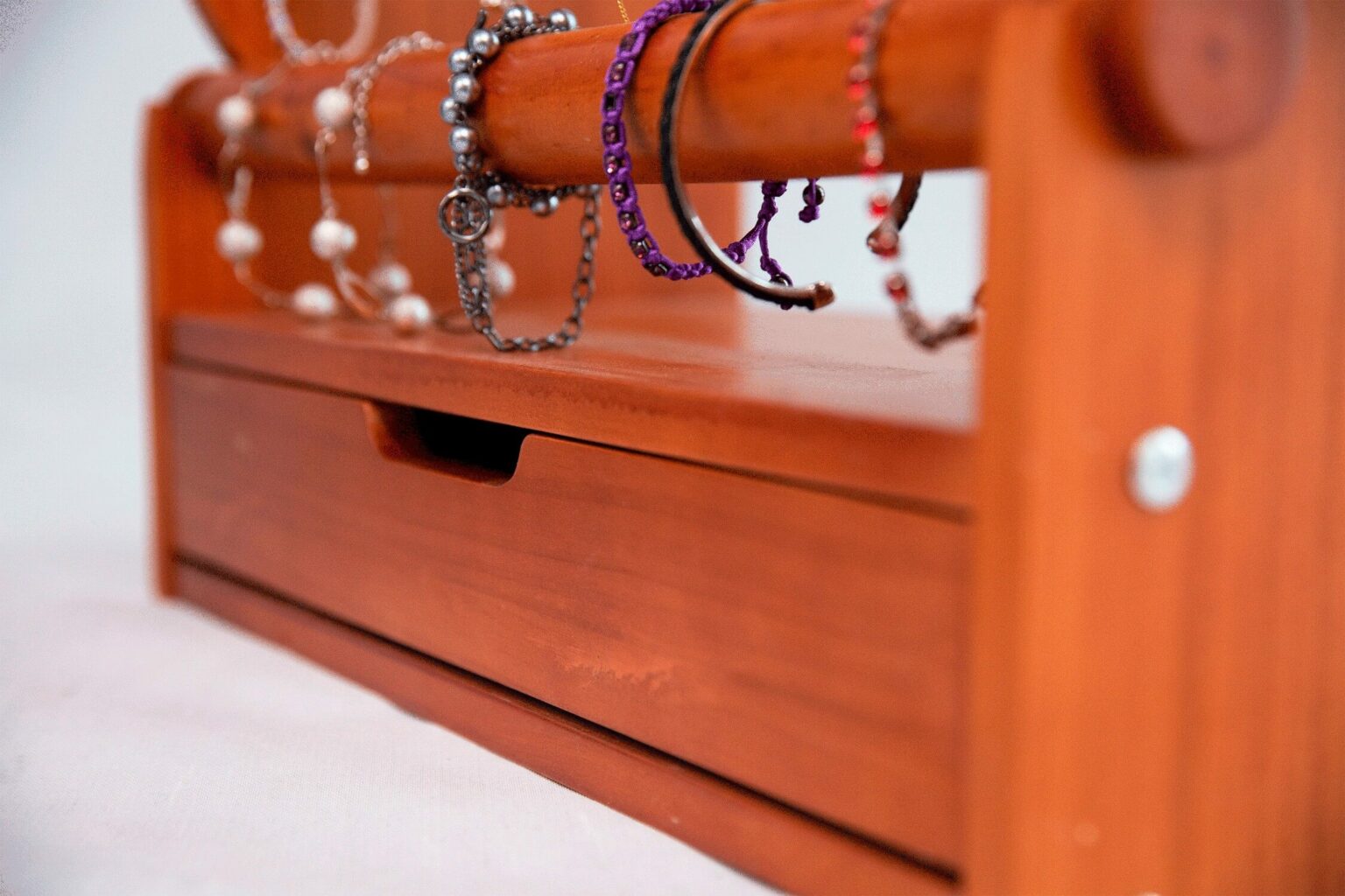 10 Tier Wood Bracelet Display Stands - Bracelet Holder With Drawer